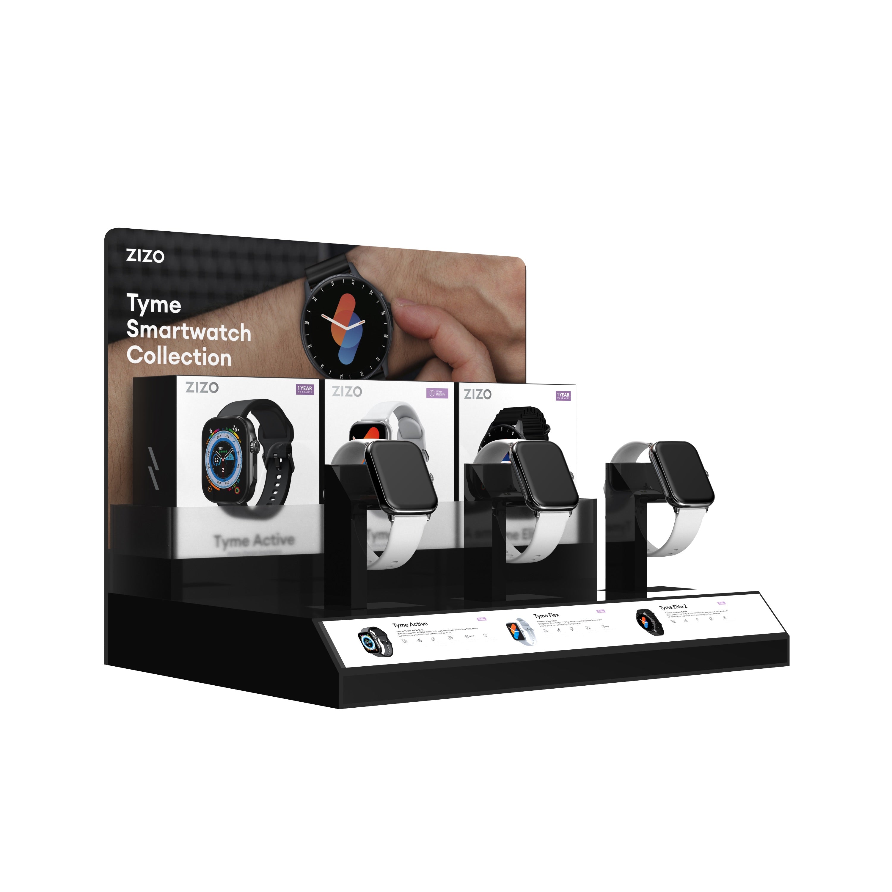 ZIZO Tyme Smartwatch Retail Display Bundle (9-Pack) – Assorted – 🔵 Zadikase